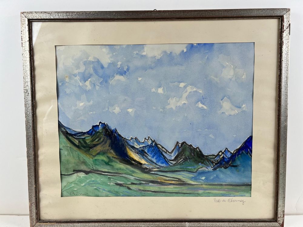 Berglandschaft Aquarell Signiert. | Kaufen auf Ricardo