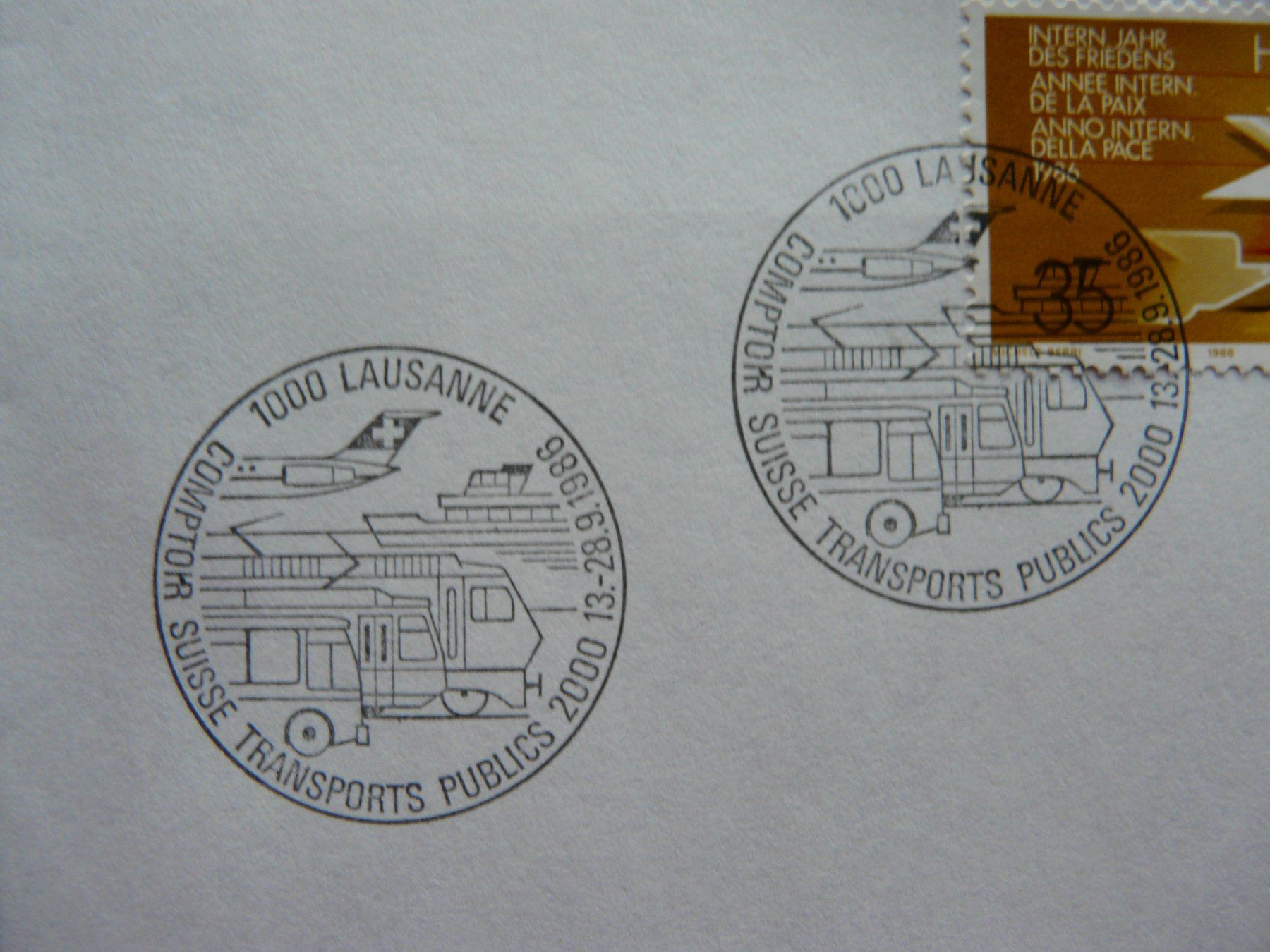 Umschlag Comptoir Suisse Lausanne 1986; 4-er Block Gest. (Gebraucht) in ...