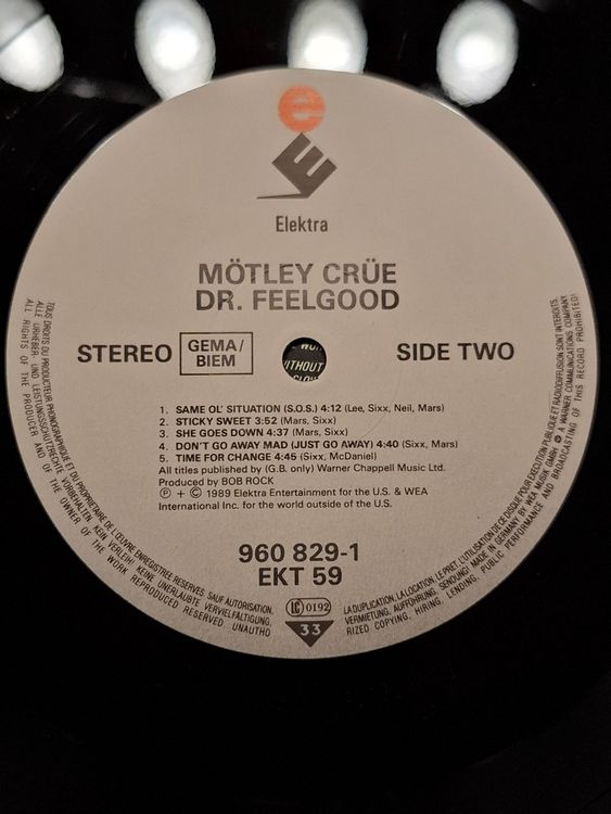 Mötley Crüe Dr. Feelgood LP 1989 Elektra 960 829-1 - EKT 59 (Gebraucht ...