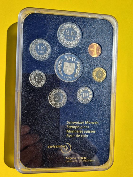 Münzsatz Schweiz 1998 Stempelglanz (Neu und originalverpackt) in Heitenried für CHF 11 – mit ...