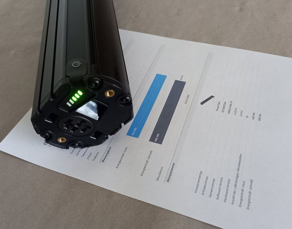 PowerTube 625 vertikal - 600Wh 96.0% mit Bosch Messbericht (Gebraucht) in Winterthur für CHF 335 ...