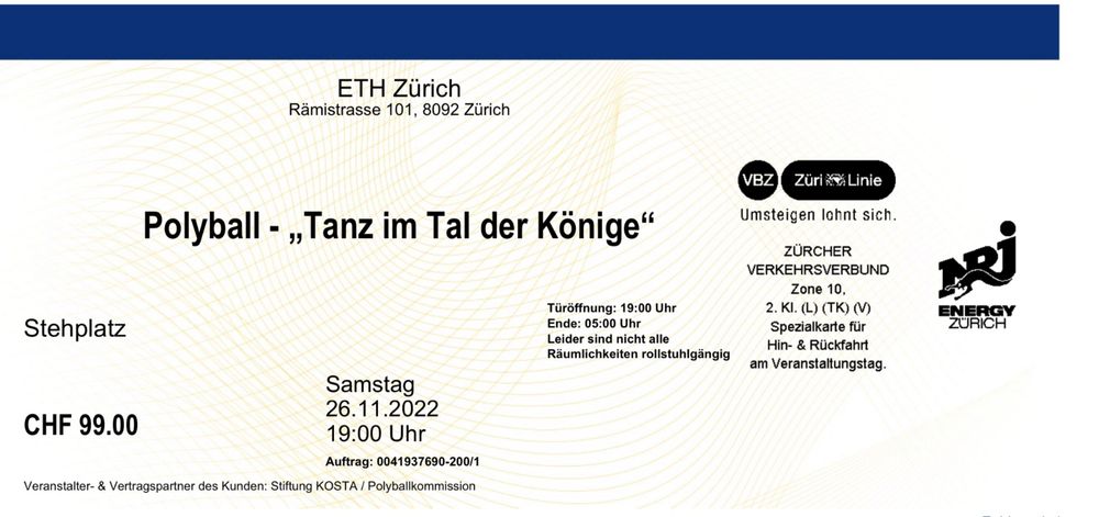 Polyball - 2022 Ticket (ohne Legi) | Kaufen auf Ricardo