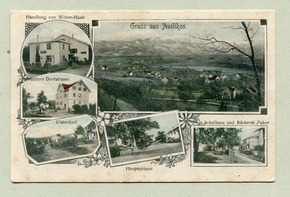 Gruss aus Auslikon colorierte Mehrbildkarte 1907 (Gebraucht) in Niederurnen für CHF 18 – mit ...