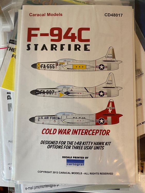 1/48 F-94C STARFIRE DECALS | Kaufen auf Ricardo