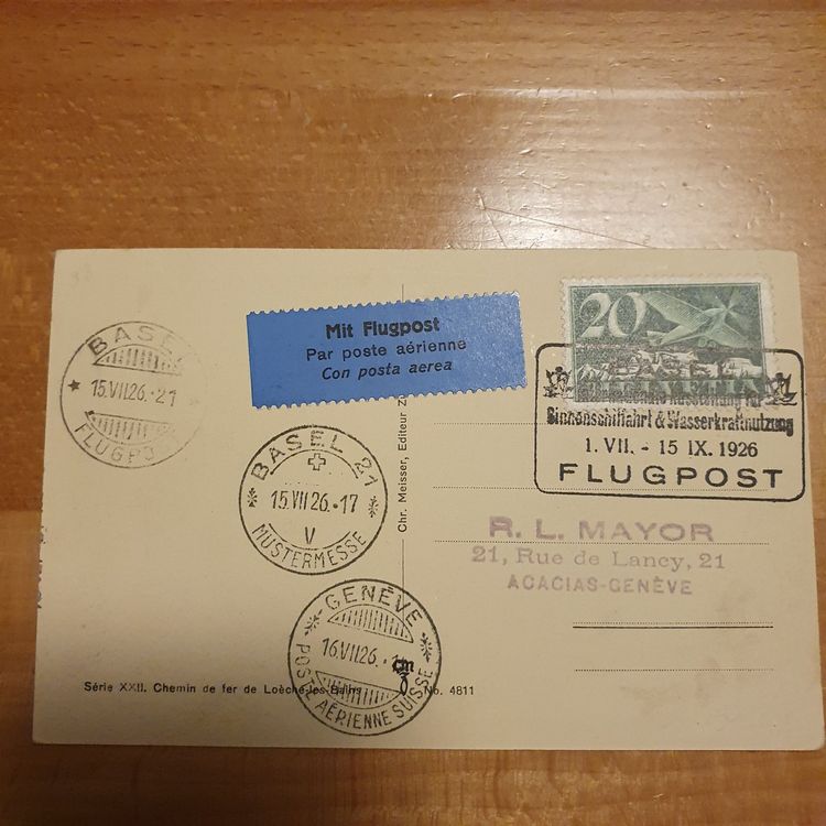Schweizer Briefmarken mit Flugpost luftpost Bern Kirchfeld (Gebraucht) in Hägendorf für CHF 2 ...