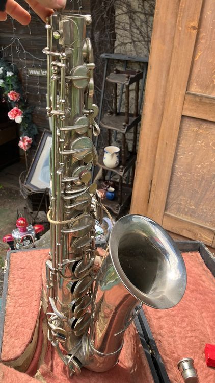 Saxophone ancien antik Saxophon Hug Armée suisse Bâle Basel (Gebraucht ...