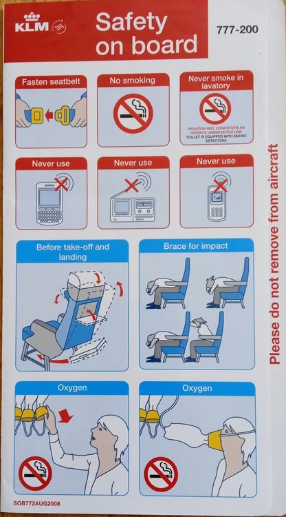 Safety Card KLM B777-200 (Gebraucht) in Bern für CHF 3 – mit Lieferung ...