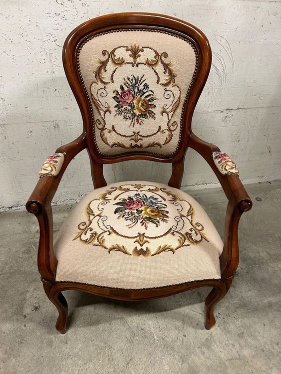1 antiker Sessel Gobelin Weichholz ca. um 1920 (Gebraucht) in Zürich für CHF 25 – nur Abholung ...