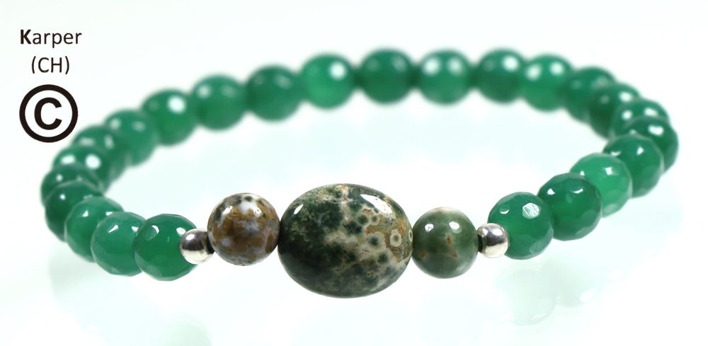 Achat Grüne, Ozean Jasis / Agate verte, Jaspe Océane, S 925 | Kaufen auf Ricardo