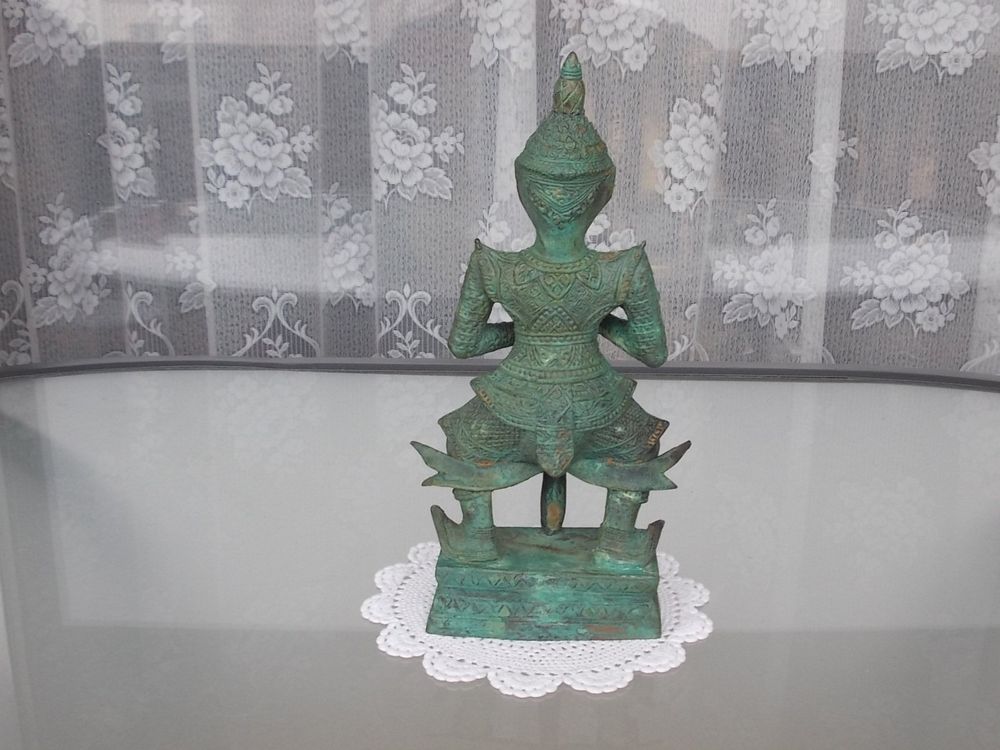 34 cm Thailändische Bronze Skulptur *Krieger* Tempel Wächter (Gebraucht ...