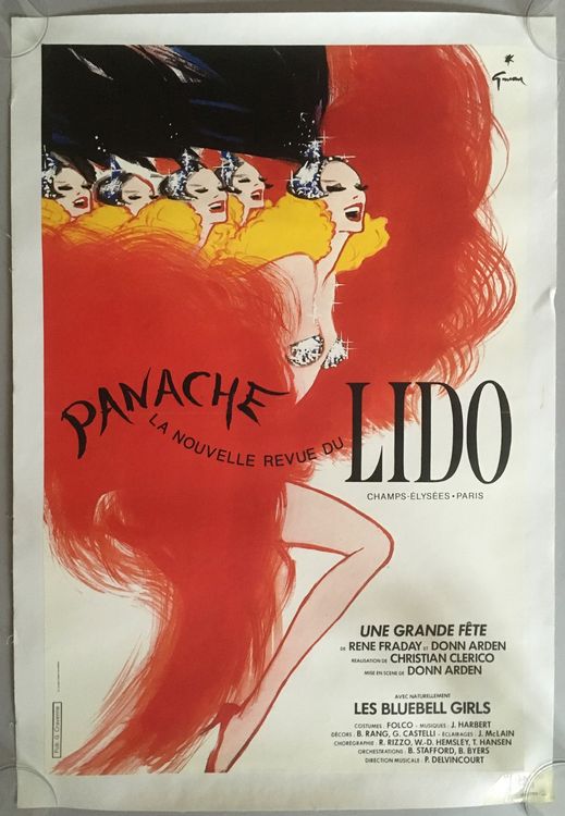 🟡 ORIGINAL Plakat - LIDO DE PARIS PANACHE - René Gruau 1985 (Gebraucht ...
