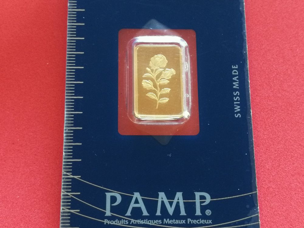 Goldbarren - 5 Gramm PAMP - Rose - OVP (Neu und originalverpackt) in ...