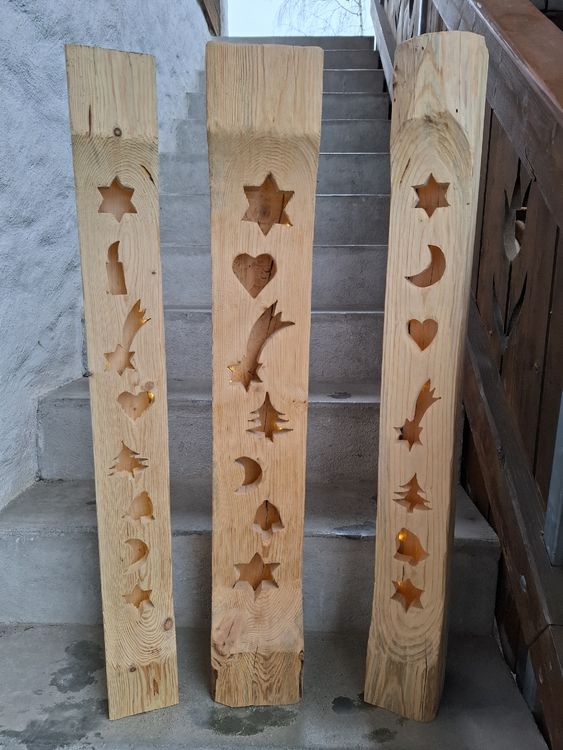 Schone Windlicht Saule Holz Ebenbild