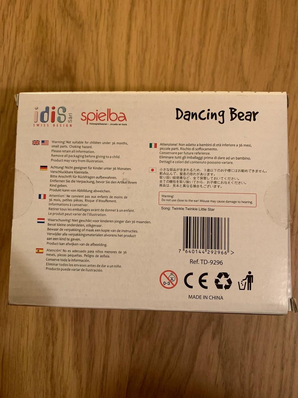 Boîte à musique Dancing Bear - Jouet bébé musical neuf (Neuf avec ...