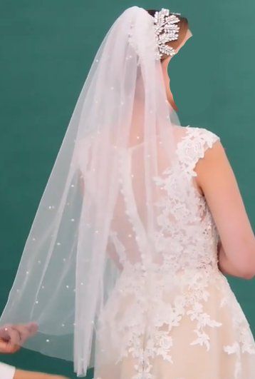 NEUER Braut - Schleier WEISS mit Perlen & Kamm 75cm - 223149 (Neu ...