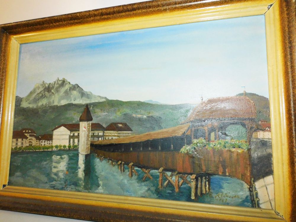 Rausverkauf Kunst Gemälde E.Albisser 1760 Luzern Kapellbrück | Kaufen ...