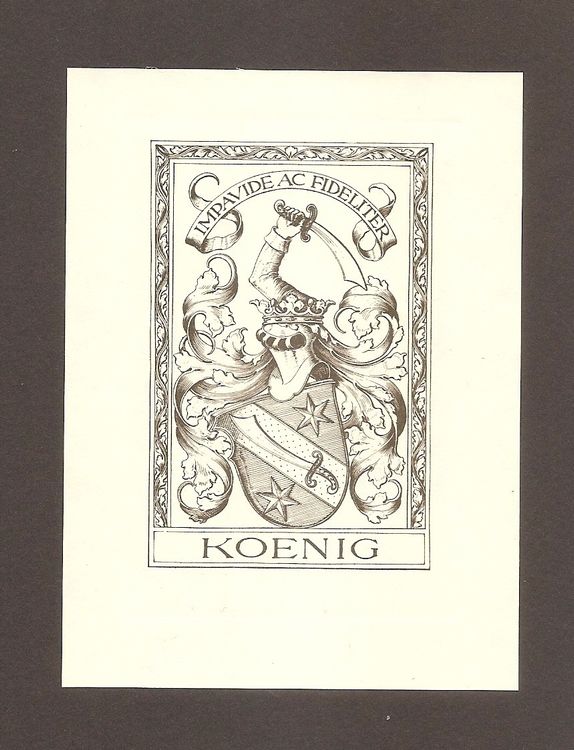 Ex-libris héraldique Franz Eugen Koenig, Bern (Gebraucht) in Farvagny ...