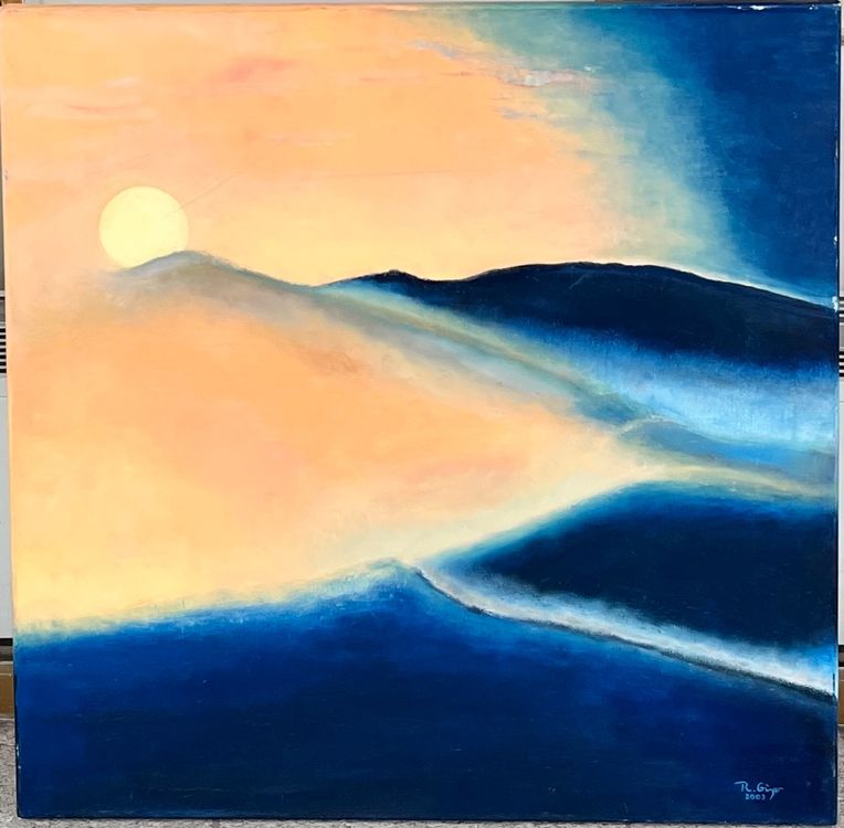R.Giger- Berglandschaft Gemälde in Sonnenuntergang (Gebraucht) in Root für CHF 24 – nur Abholung ...
