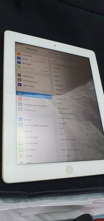 IPAD A1460 - iPad 4. Generation mit SIM - Touchpanel defekt. (Defekt) in Zweidlen für CHF 1 ...