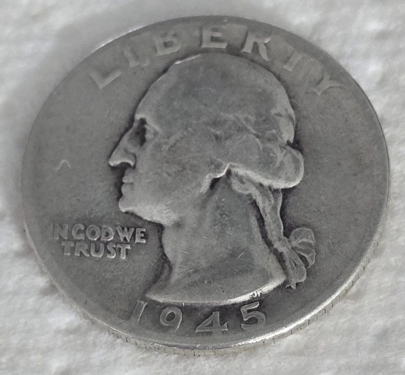 Vintage US Quarter Dollar von 1945, Silber, Top Zustand (Gebraucht) in ...
