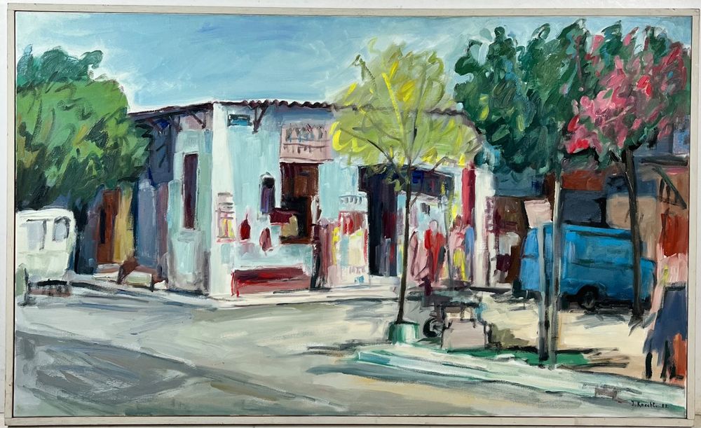 Josef Knecht (1913-?) Strasse Szene Grosse Gemälde (Gebraucht) in Root ...