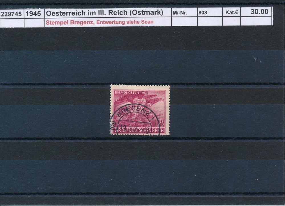 1945 Österreich im III. Reich, (Ostmark), Stempel: Bregenz (Gebraucht ...