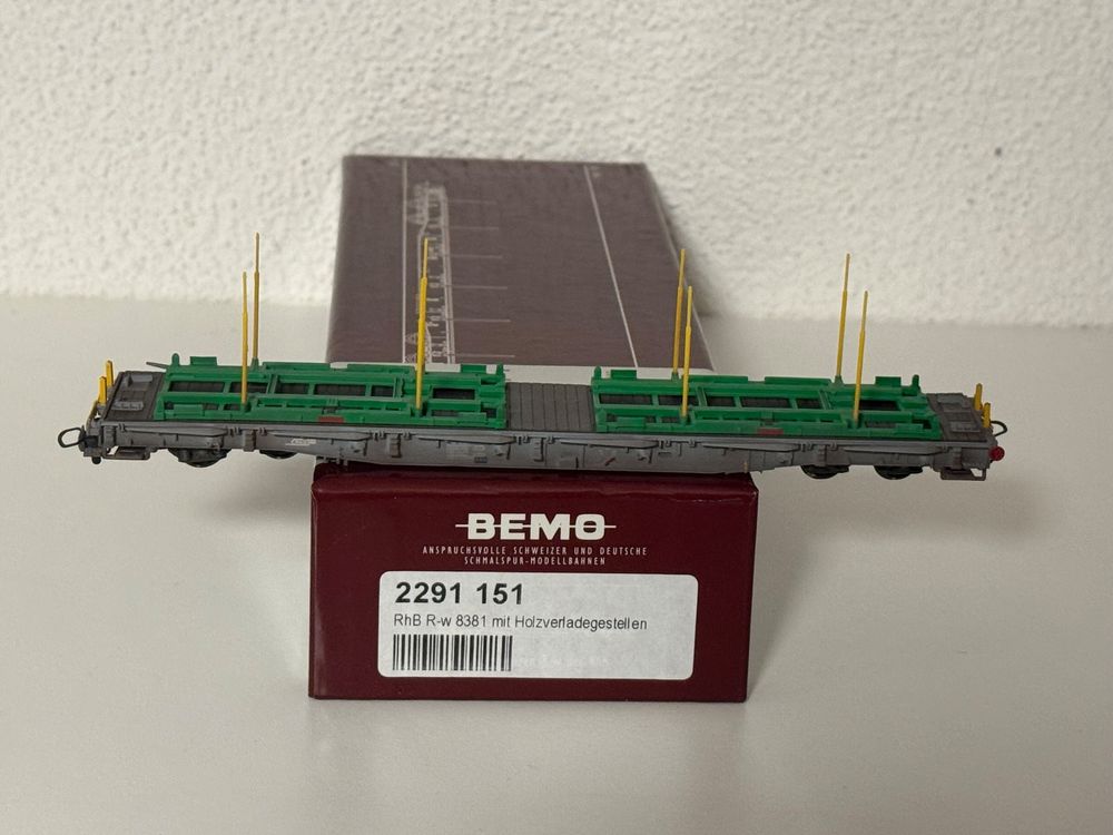 Bemo H0m RhB R-w 8381 Holzverladegestell Pirovino Finish (Neu (gemäss ...