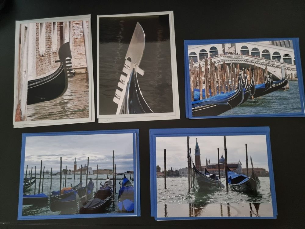 5 Karten / Motiv: Venedig Gondole (handgemacht) | Kaufen auf Ricardo
