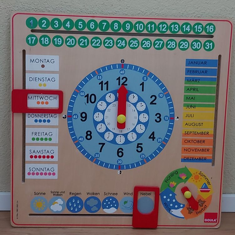 Lerntafel Datum, Uhr- & Jahreszeiten / Kinder Zeit lernen | Kaufen auf ...