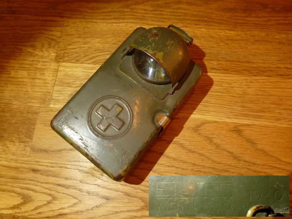 Schweizer Antike Armee Taschenlampe WW2 1940 ELVES Mendrisio (Gebraucht ...