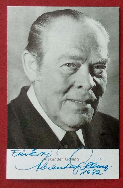 Alexander Golling 1905-89 Autogramm Fotopostkarte 9x14cm (Gebraucht) in ...