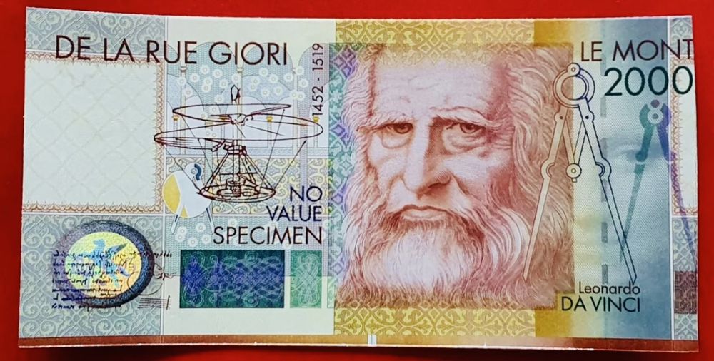 Leonardo Da Vinci Banknote Specimen "Le Mont 2000" Rarität! (Gebraucht ...