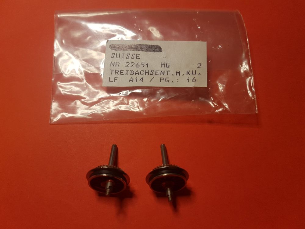 Märklin 2 x 22651, 226510, TREIBACHSENTEIL MIT HAFTREIFEN (Neu und ...
