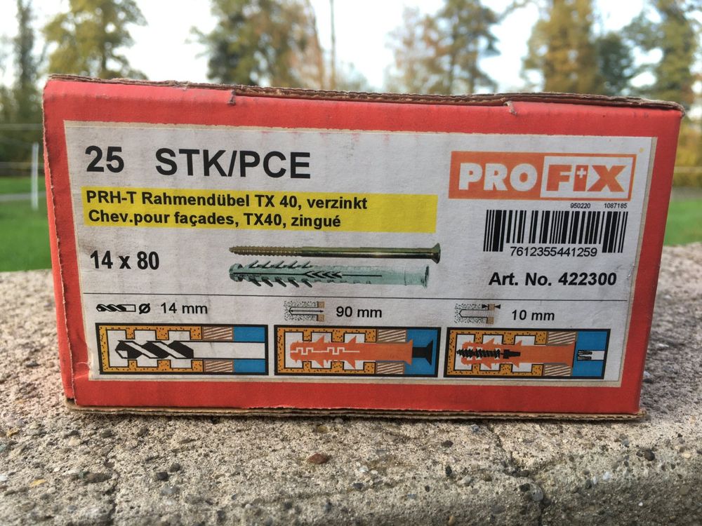 PRH-T Rahmendübel TX 40 Verzinkt 14 x 80 50 Stück (Neu und ...