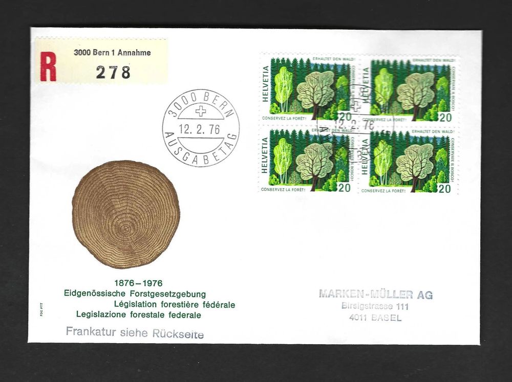 FDC Einschreiben Viererblock 76 | Kaufen auf Ricardo
