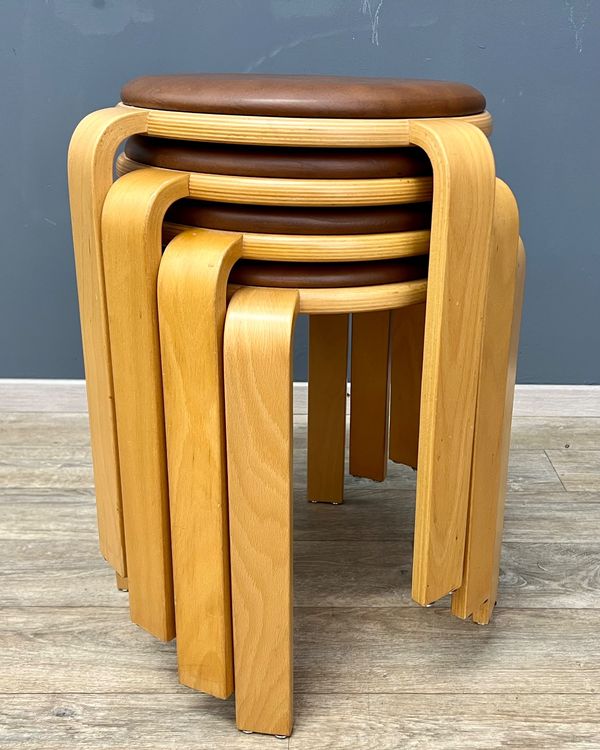 4 Stück 70/80er Holz Hocker Dietiker Designklassiker (Gebraucht) in für ...