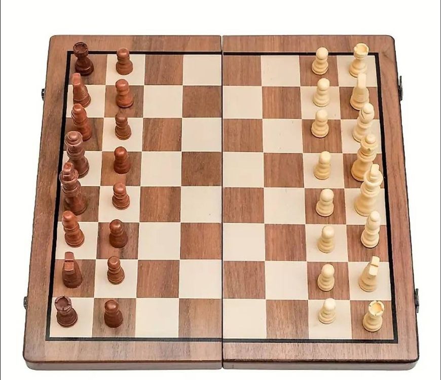 Schach Chess Checkers Set Wooden Board NEW (Neu (gemäss Beschreibung ...