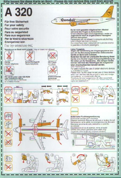 Safety Card Condor Airbus A320 | Kaufen auf Ricardo