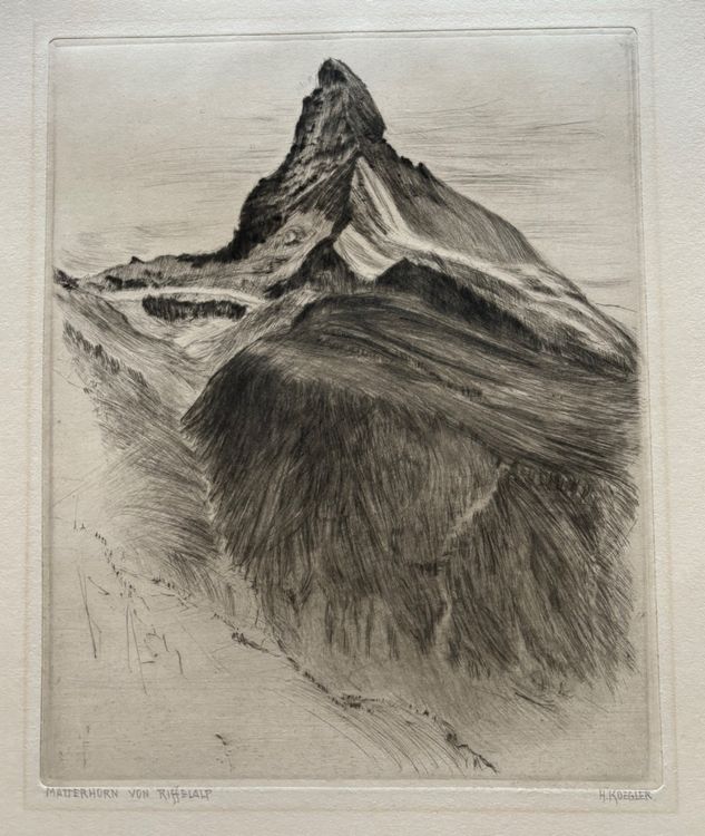 Hildegard Koegler, Orig. Kaltnadel - Radierung, Matterhorn (Gebraucht) in Frauenfeld für CHF 39 ...