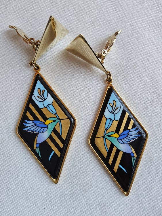 Vintage Michaela Frey Wien Emaille Ohrclips | Kaufen auf Ricardo