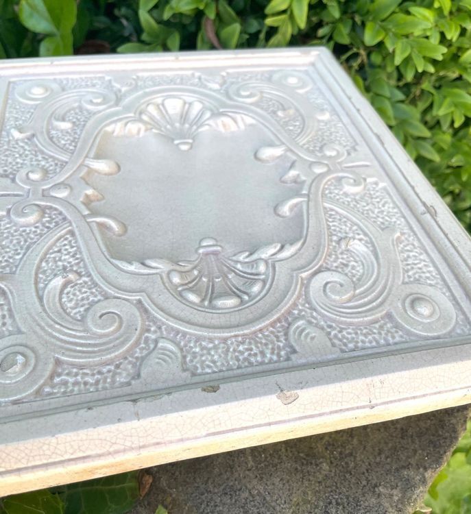 🟢 Carreau de poêle faïence vintage Rare Kachelofenfliese (D'occasion) à ...