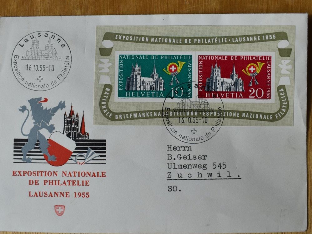 Schöner Brief mit dem Block Briefmarkenausstellung 1955 | Kaufen auf ...