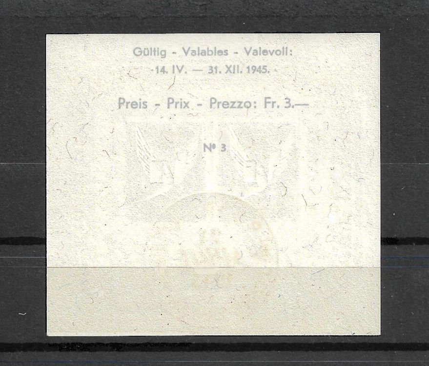 Block Basler Taube mit rotem Sonderstempel 21. 4. 1945 | Kaufen auf Ricardo