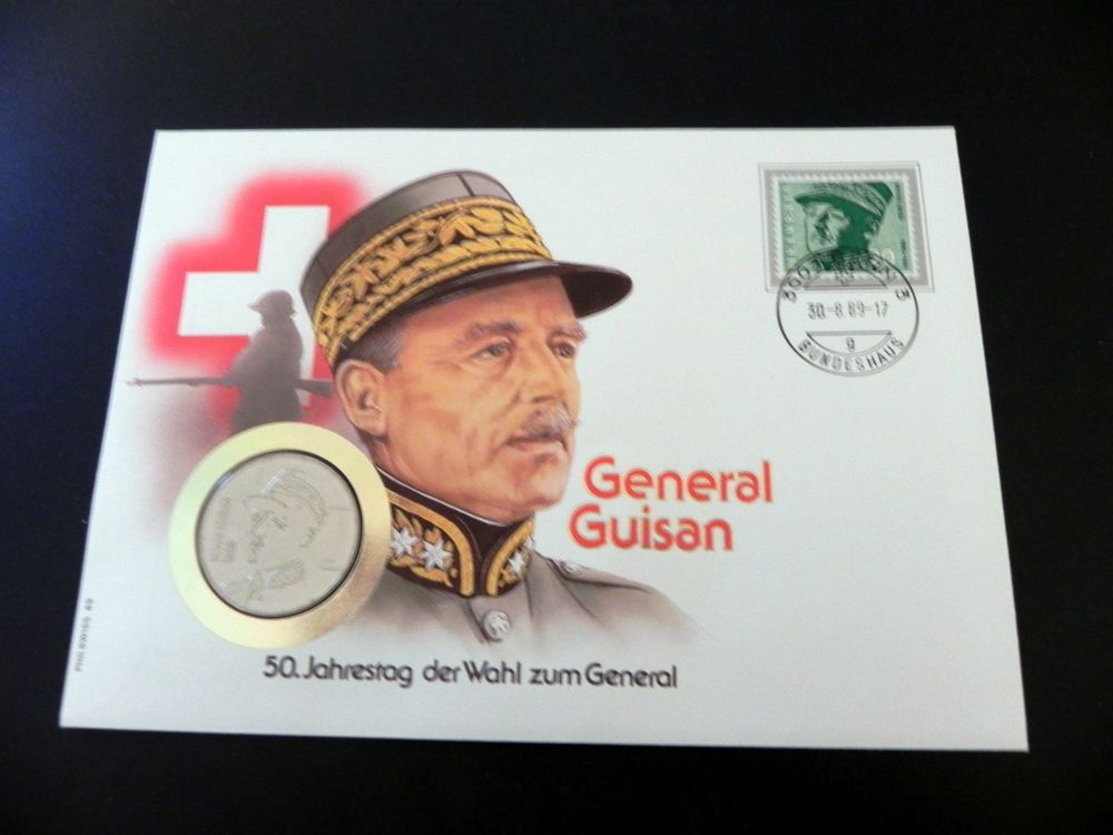 Schweiz Münzbrief 5 Franken 1989 - General Guisan 1989 (Gebraucht) in Biel/Bienne für CHF 5 ...