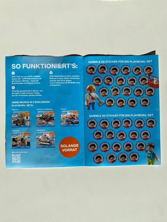 Playmobil Migros Mania 1 volle Karte für 2 Playmobil Sets (Neu (gemäss Beschreibung)) in ...