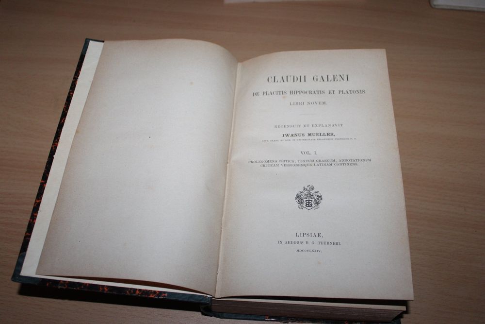 Claudii Galeni De Placitis Hippocratis Et Platonis Libri Nov (Gebraucht ...