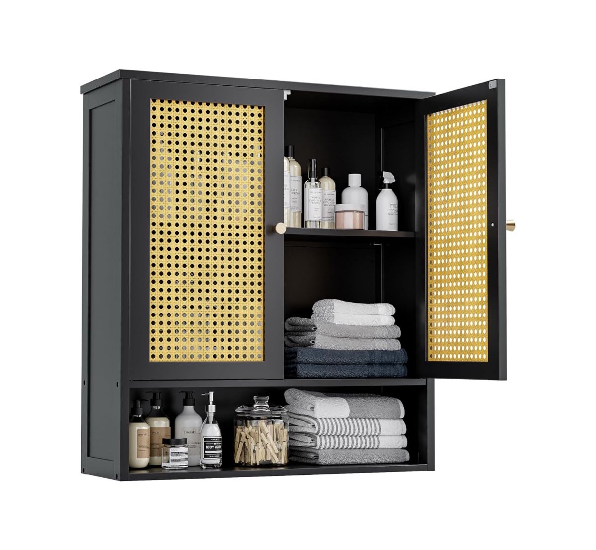 Armoire Murale de Salle de Bain en Bambou avec 2 Portes (Neuf avec ...