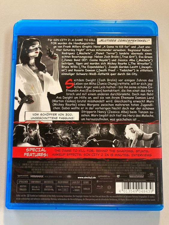Sin City 2 Blu-ray mit Eva Green Bruce Willis Josh Brolin (Gebraucht) in Buttisholz für CHF 2 ...