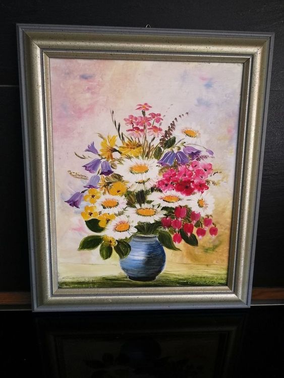 Blumenbild signiert | Kaufen auf Ricardo