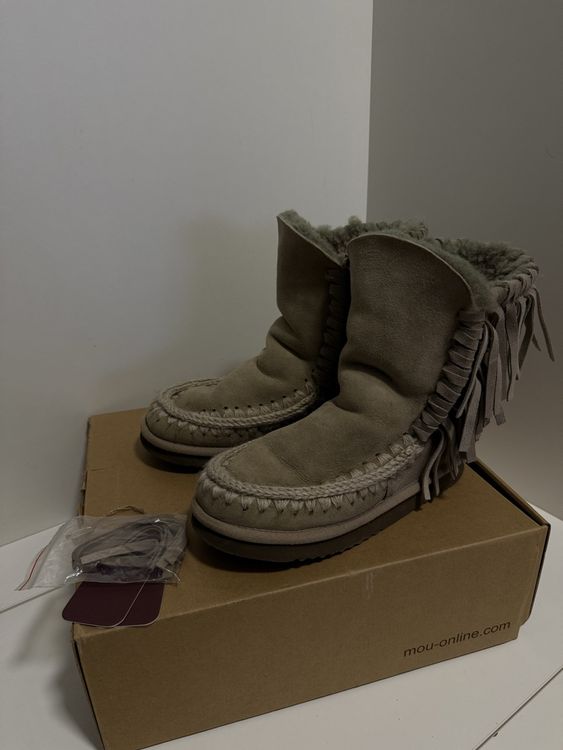 MOU Boots mit Fransen, hellbraun, Gr. 39, Winterstiefel (Gebraucht) in ...